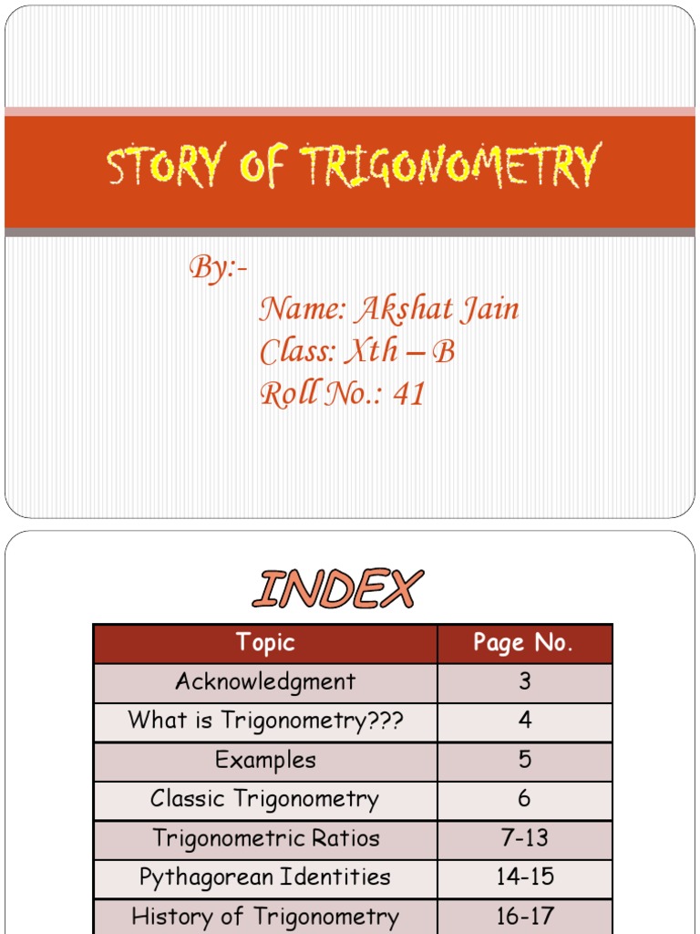 Story of Trigonometry | PDF | Trigonometry | Trigonometric Functions