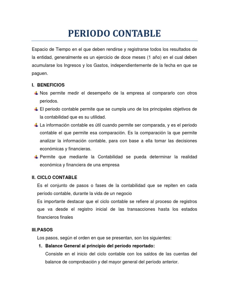 Periodo Contable - Teoria Contable | PDF | Contabilidad financiera ...