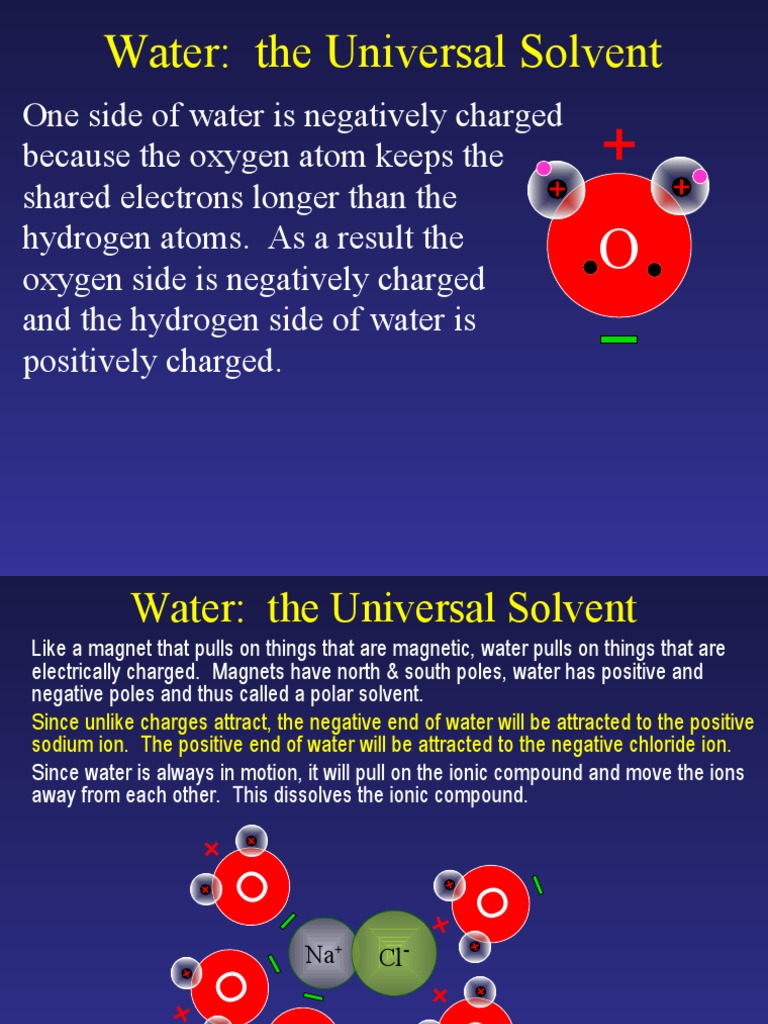 Water: The Science of a Universal Solvent | PDF | Ion | Chemical Compounds