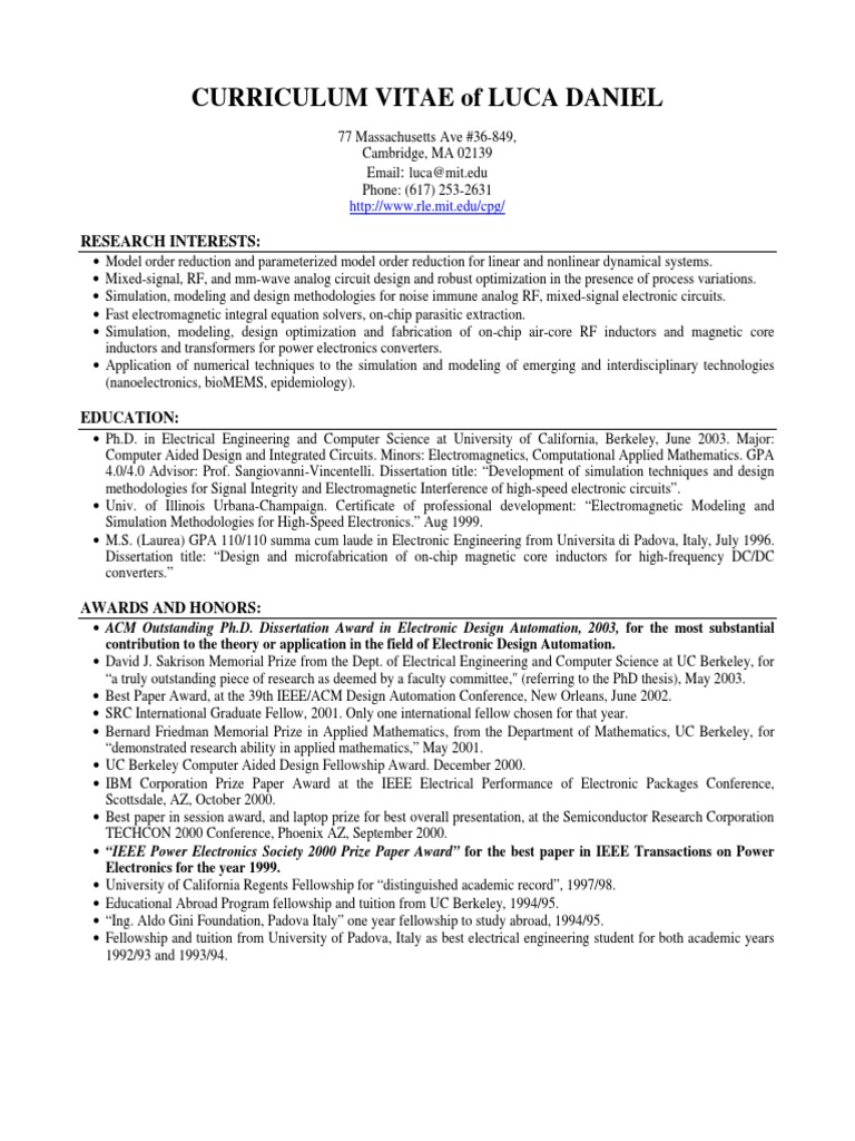 Daniel - CV Ee PDF | PDF