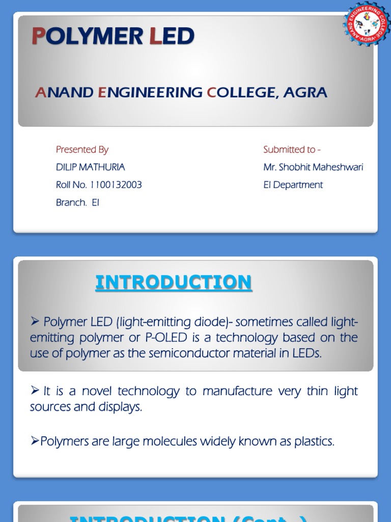 PolyLED Presentation | PDF | Oled | Cathode
