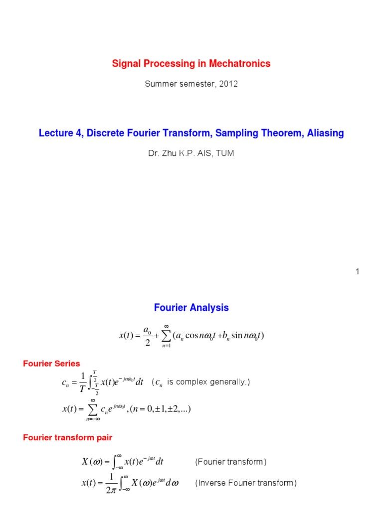 Lecture 4 Slides DFT Sampling Theorem | PDF | Discrete Fourier ... Lecture 4 Slides DFT Sampling Theorem | PDF | Discrete Fourier ...