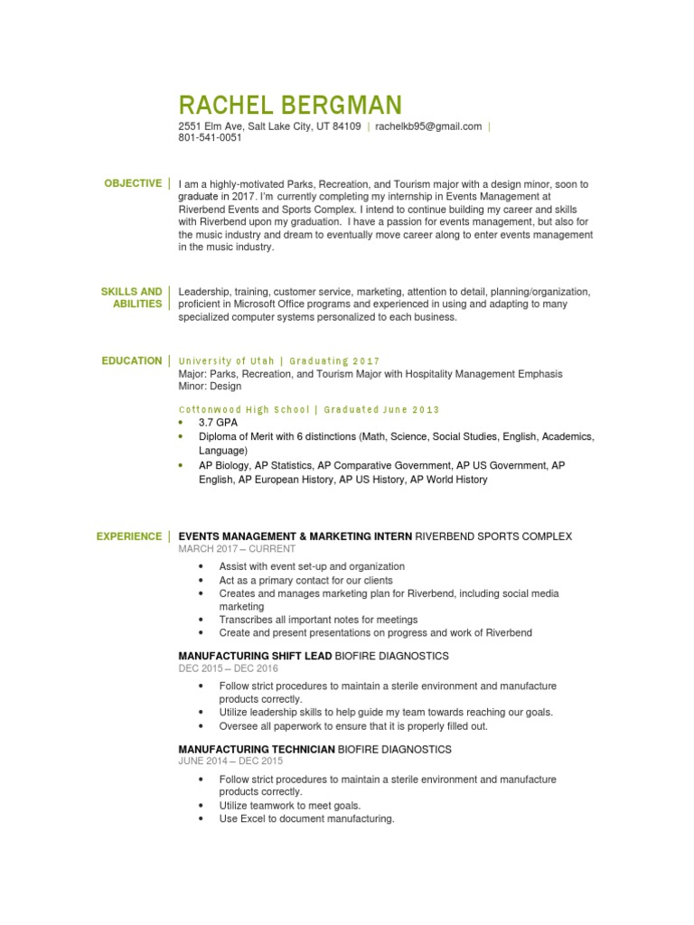 Rachel Resume | PDF | Business