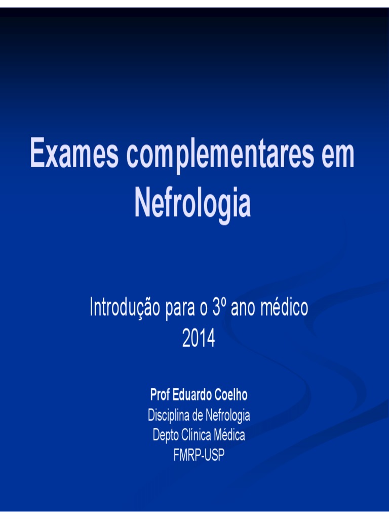 Avaliação da Função Renal em Nefrologia | PDF | Creatinina | Rim