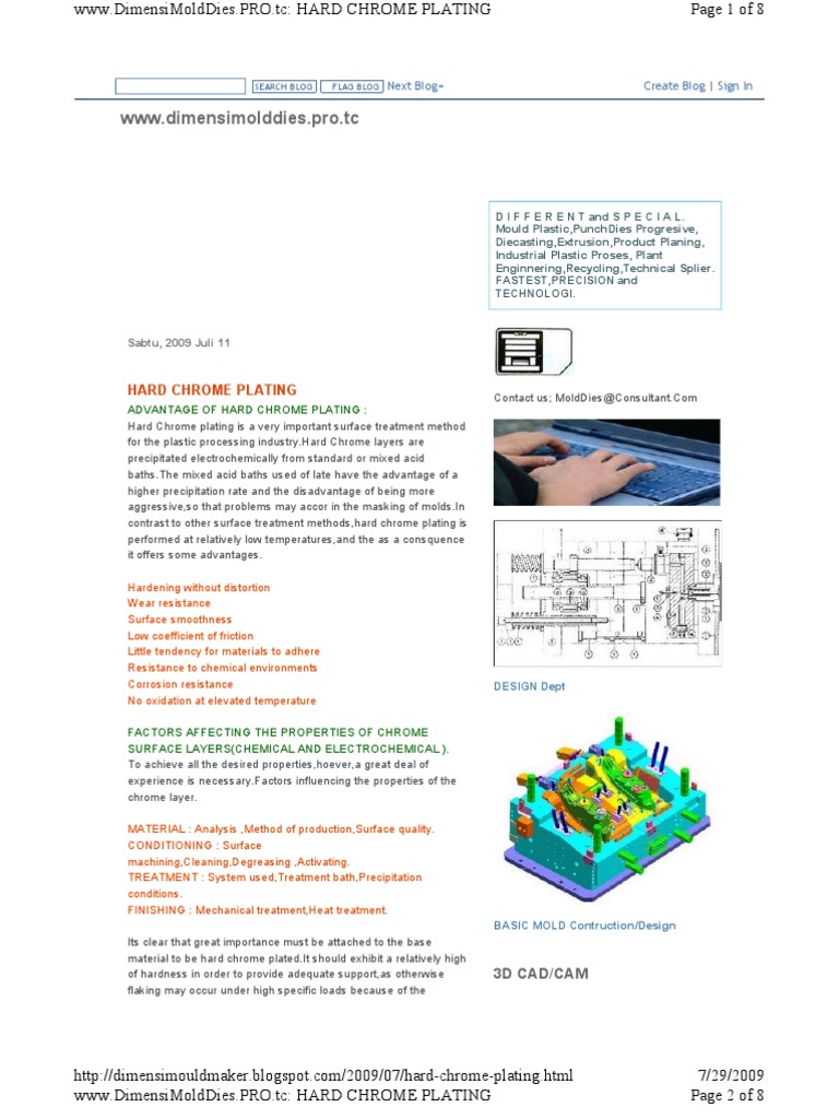 Hard Chrome Plating Process Overview | PDF | Chromium | Annealing ...