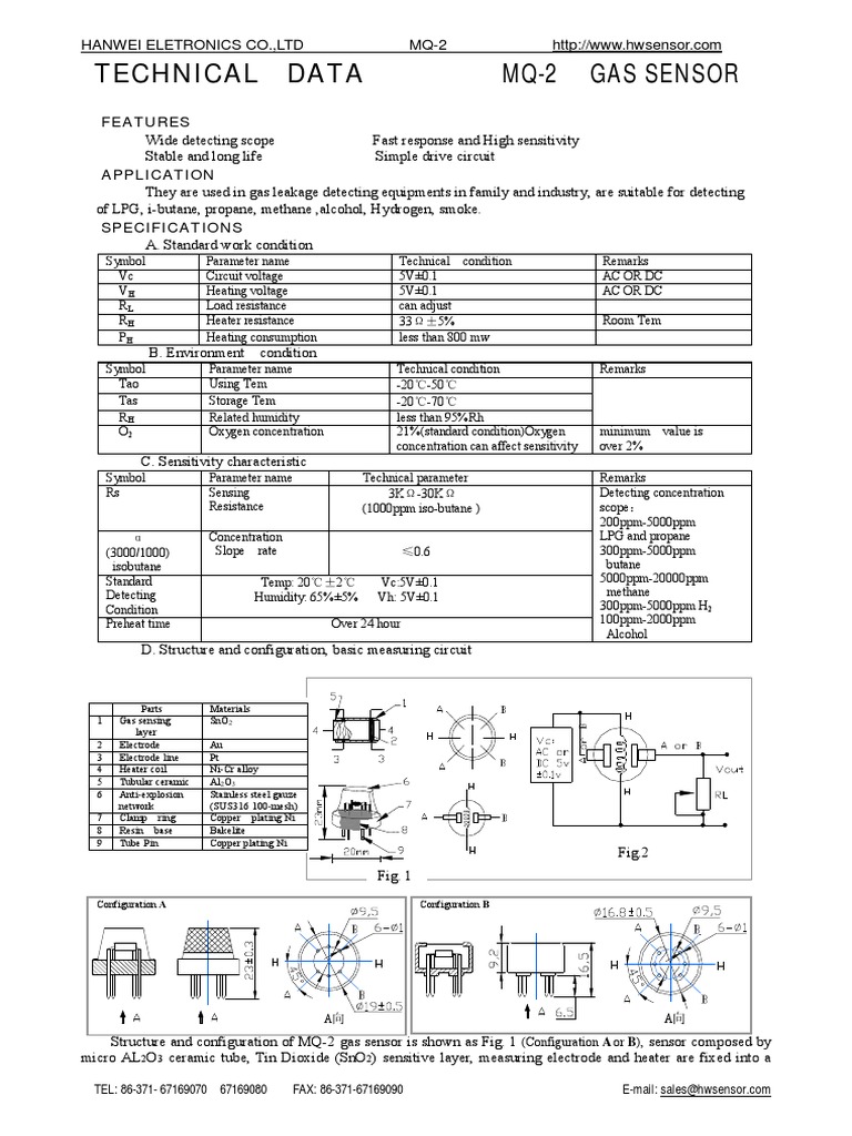 MQ-2 Hanwei | PDF | Sensor | Electrical Resistance And Conductance