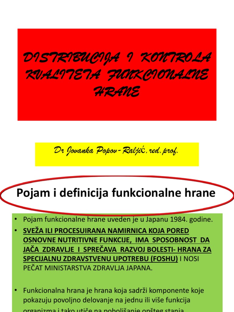 Kontrola Kvaliteta I Distribucija Hrane | PDF