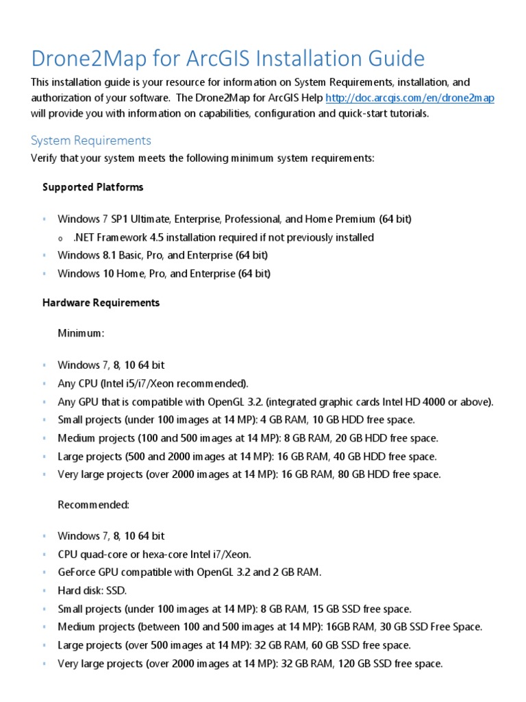 Drone2Map Setup for GIS Users | PDF | Graphics Processing Unit | Arc Gis