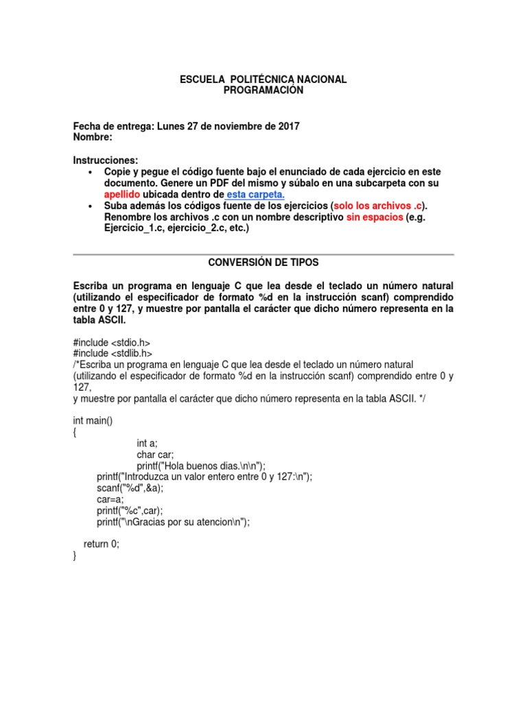 Algoritmos Code Blocks | PDF | C (lenguaje de programación) | Ascii