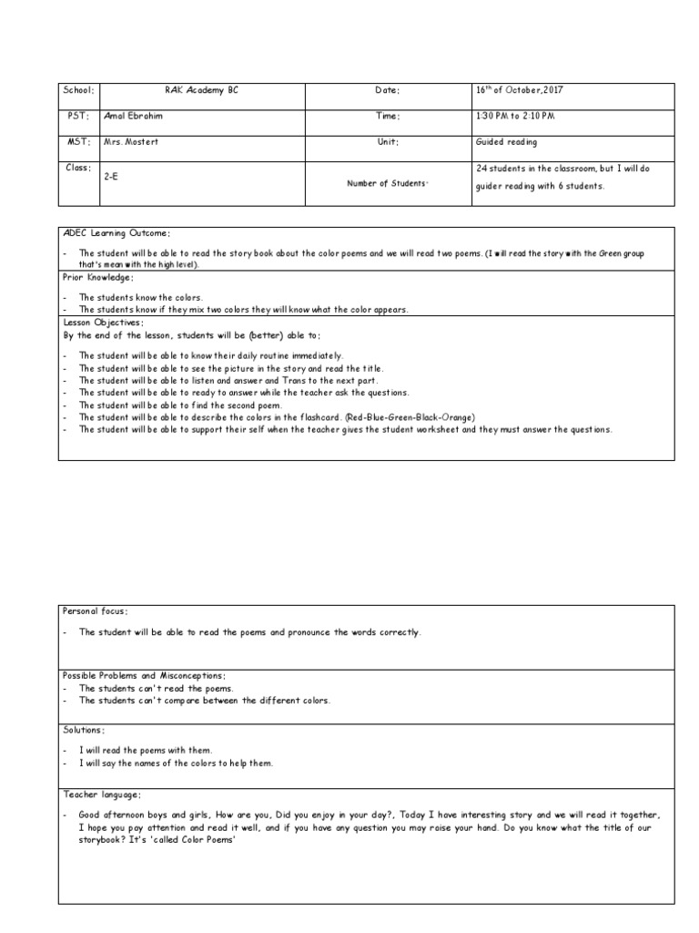 Lesson Plan 2 | PDF | Education Theory | Cognitive Science