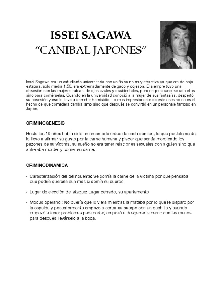 Issei Sagawa | PDF | Mujer | Violencia