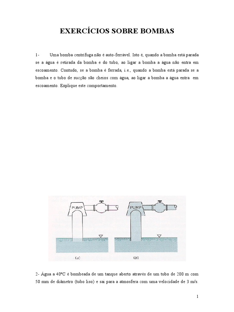 Exercícios Sobre Bombas | PDF | Física Aplicada e Interdisciplinar ...