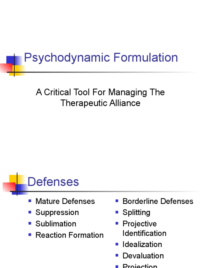 Psycho Dynamic Formulation Revised | PDF | Psychotherapy | Attachment ...
