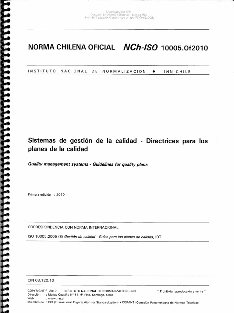 NCH ISO10005.Of2010 | PDF