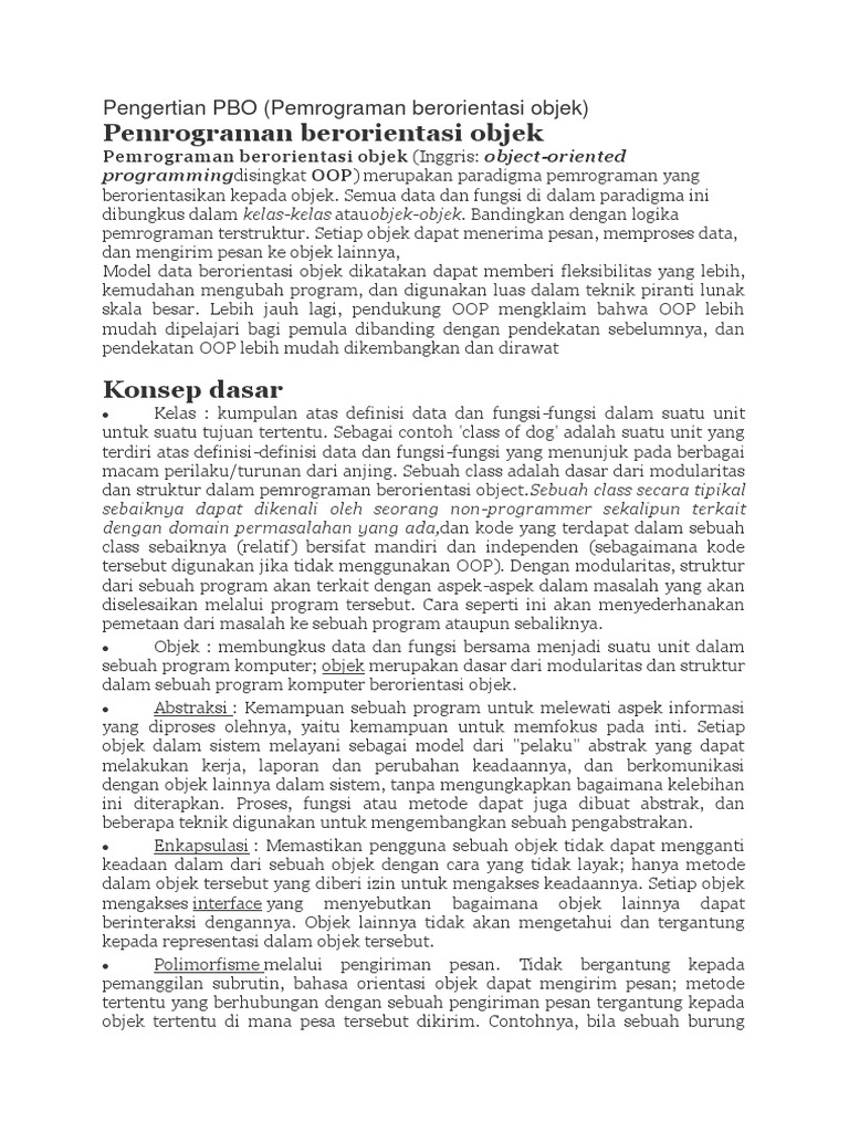 Pengertian PBO | PDF