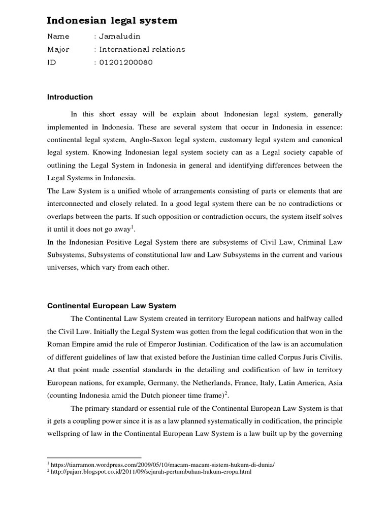 Indonesian Legal System | PDF | Civil Law (Legal System) | Ethical ...