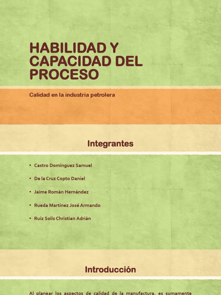 Habilidad y Capacidad Del Proceso. Calidad | Economias | Ciencia ...
