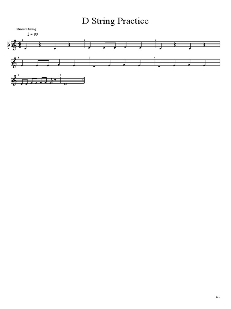 D String Practice: Standard Tuning | Download Free PDF | Irish Musical ...