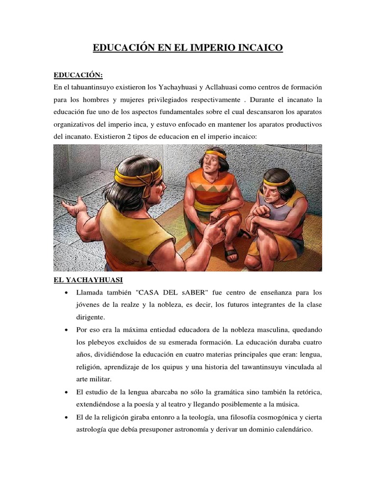 Educación en El Imperio Incaico | PDF | Imperio Inca | Science