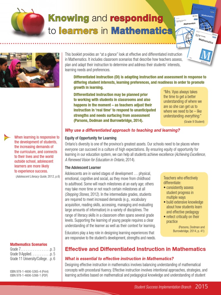 Effective Differentiation in Math Instruction | PDF | Differentiated ...