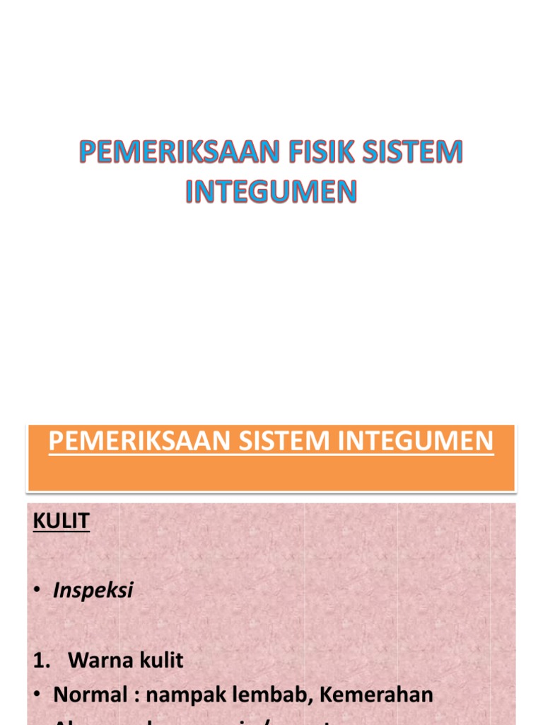 Pemeriksaan Fisik Sistem Integumen | PDF
