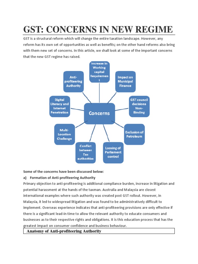 GST - Concern in New Regime | PDF | Value Added Tax | Taxes