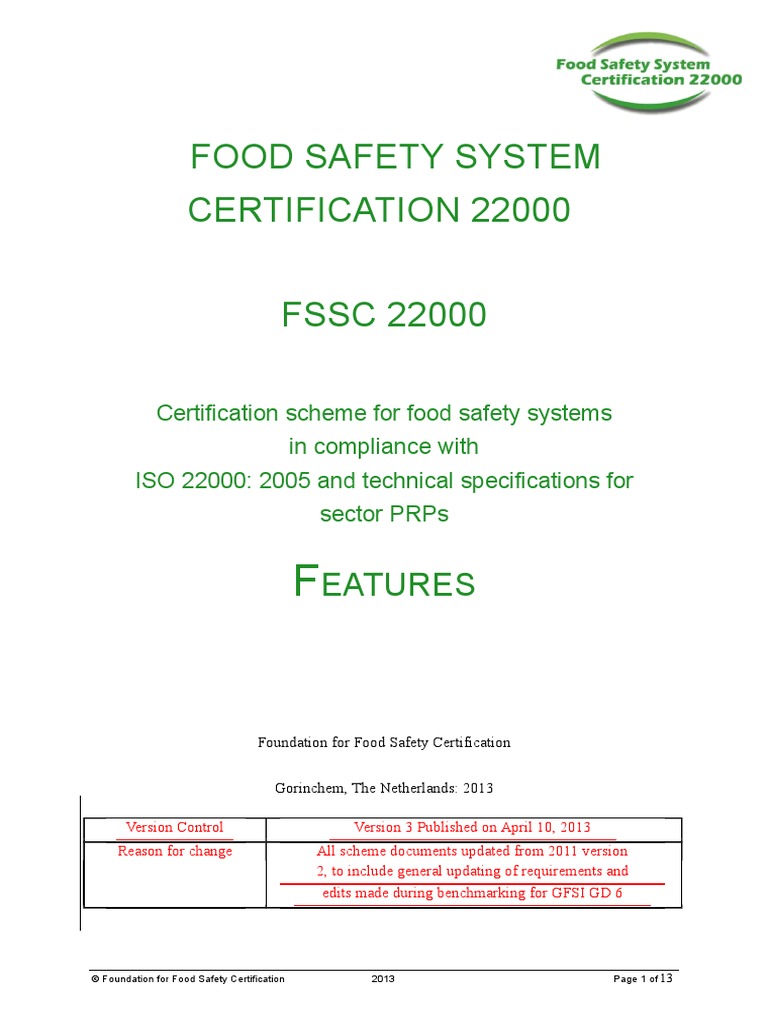FSSC 22000 | PDF | Food Safety | Audit