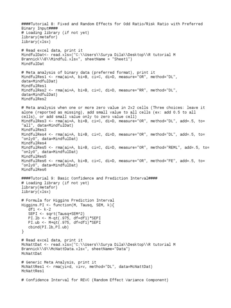 Metafor Tutorial | PDF | Meta Analysis | P Value