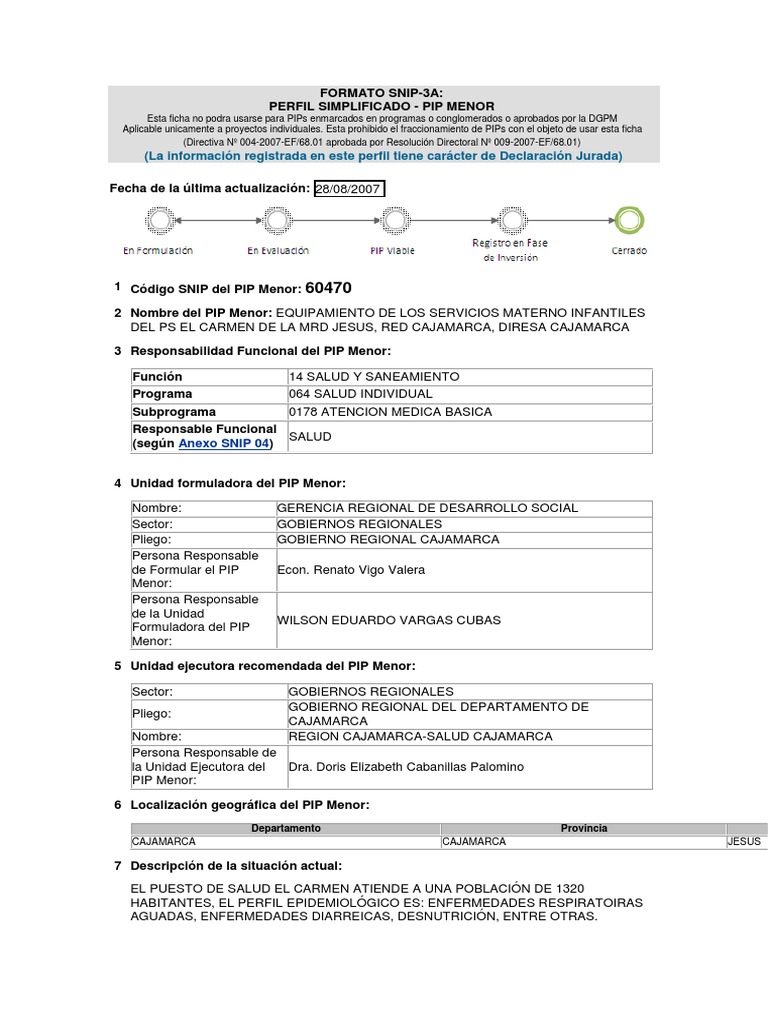 Fichas Snip Economista | PDF | Tasa de mortalidad | Presupuesto