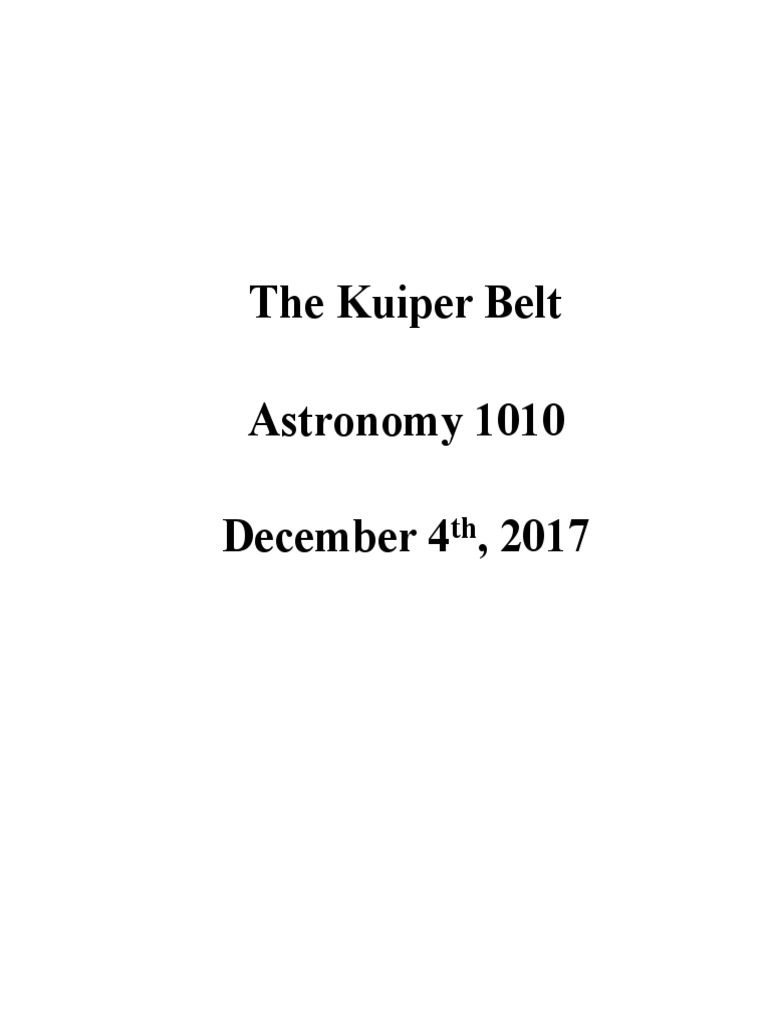 The Kuiper Belt | PDF | Solar System | Planets