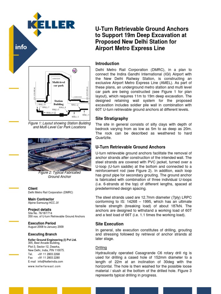 DMRC - Ground Anchors - Info Sheet PDF | PDF | Oil Well | Drilling Rig