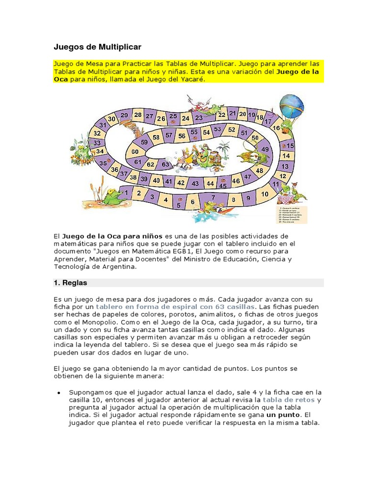 Juegos de Multiplicar | PDF