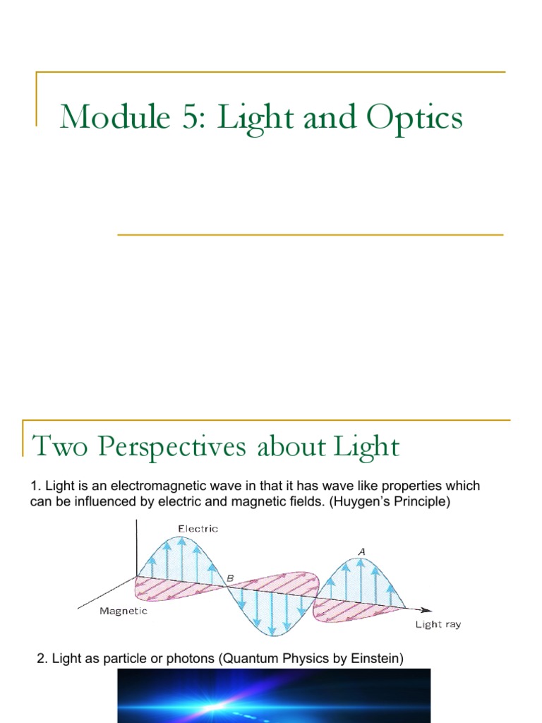 Module 5 Lights and Optics | PDF | Refraction | Lens (Optics)
