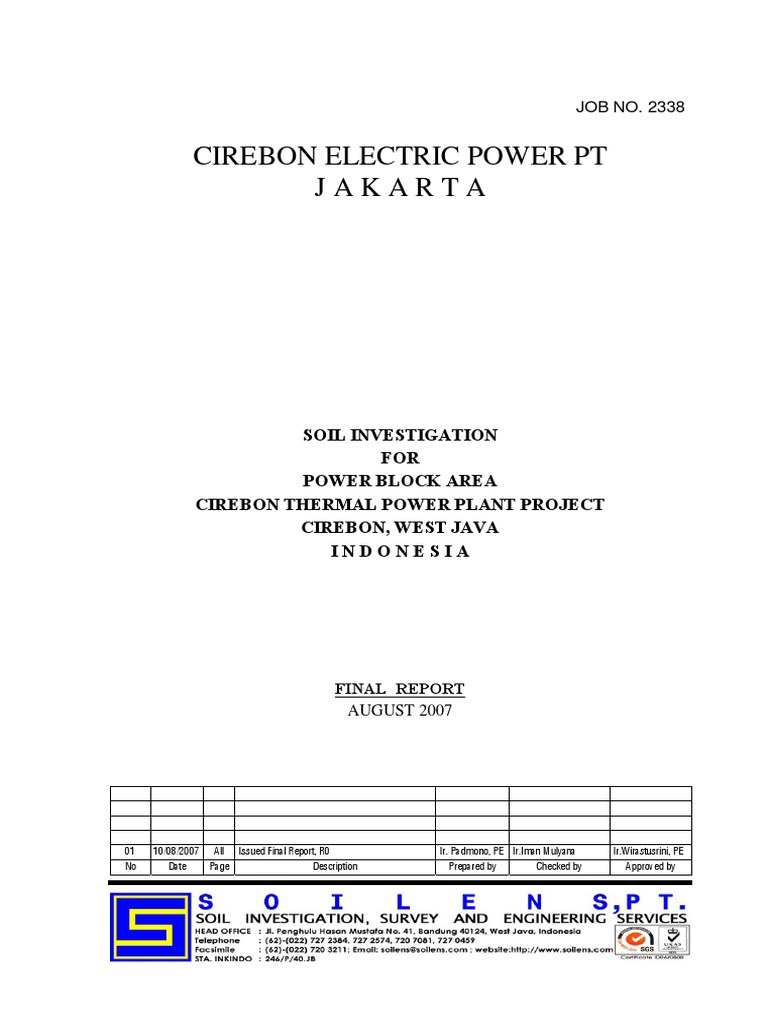 Laporan Penyelidikan Geoteknik Cirebon.pdf | Soil Mechanics ...