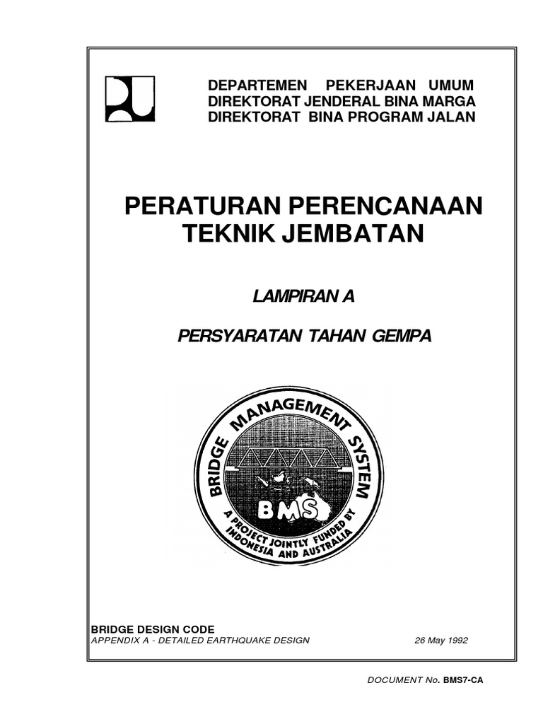 Peraturan Perencanaan Teknik Jembatan Persyaratan Tahan Gempa | PDF