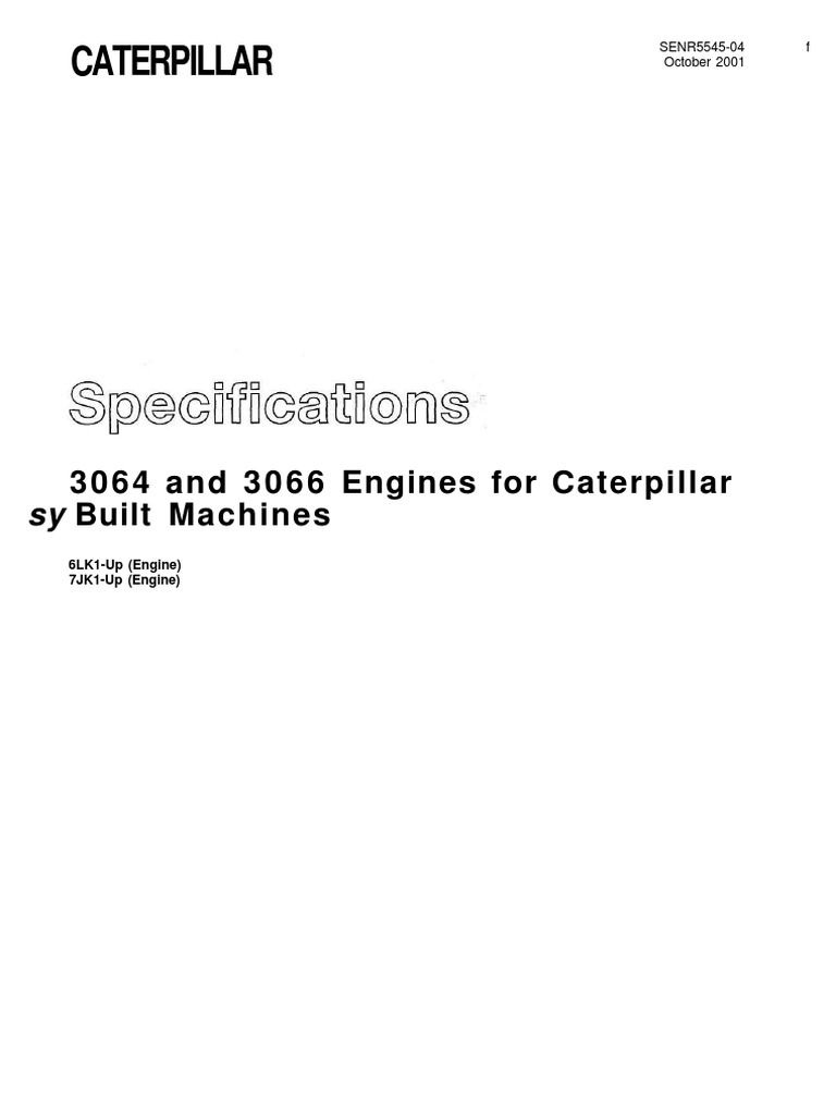 Caterpillar 3064/3066 Engine Safety Guide | PDF | Cylinder (Engine ...