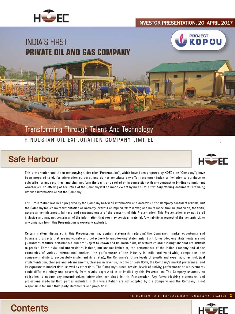 HOEC Investor Presentation 20 April 2017 Final Executive | PDF | Equity ...