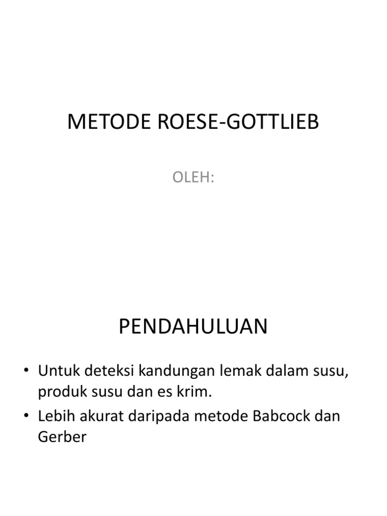 Metode Roese Gottlieb | PDF