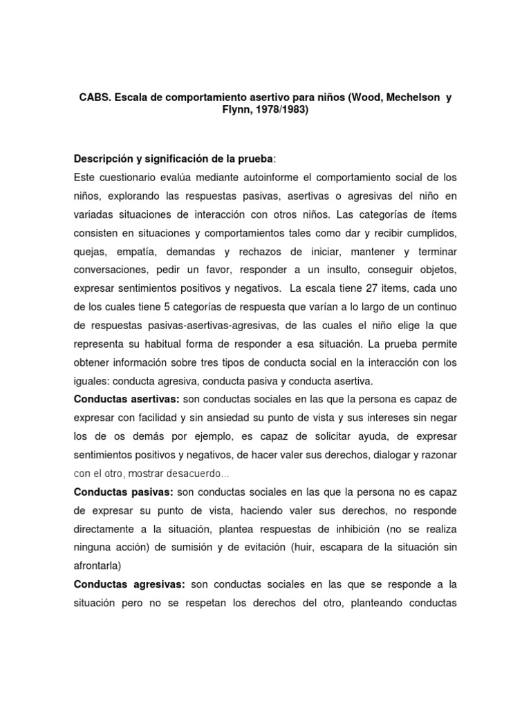 Cabs Test | PDF | Comportamiento | Ciencias del comportamiento