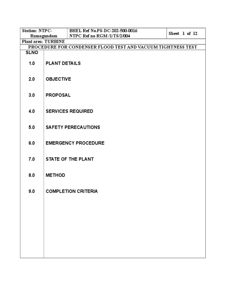 Condenser Flood Test 8 of 11 | Download Free PDF | Vacuum | Steam