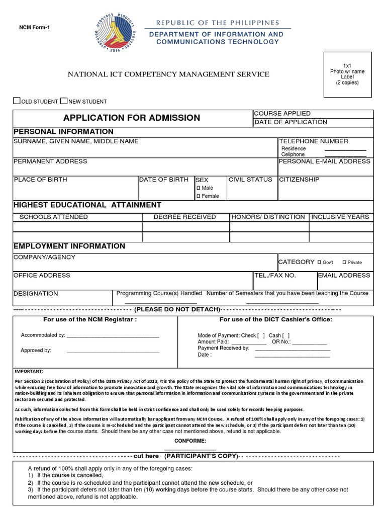 Dict Application Form | PDF | Information And Communications Technology | Government Information