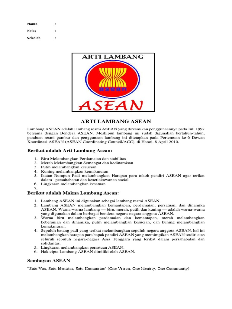 Arti dan Makna Lambang ASEAN | PDF
