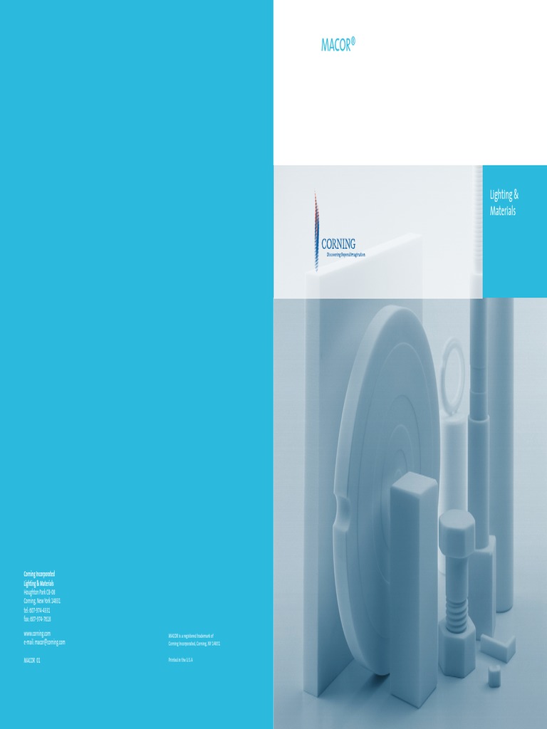 MACOR Data Sheet PDF | PDF | Chemistry | Materials