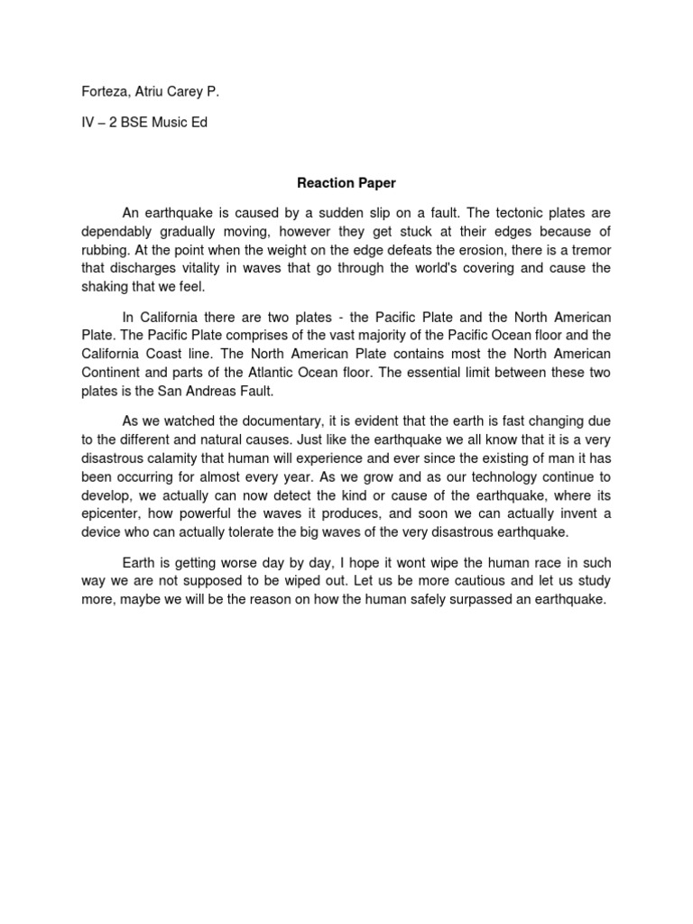 Reaction Paper Environmental Science