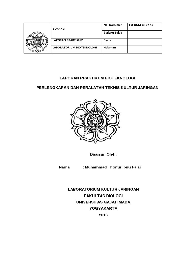 Borang Lab Kultur Jaringan | PDF | Kesehatan Holistik | Sains & Matematika