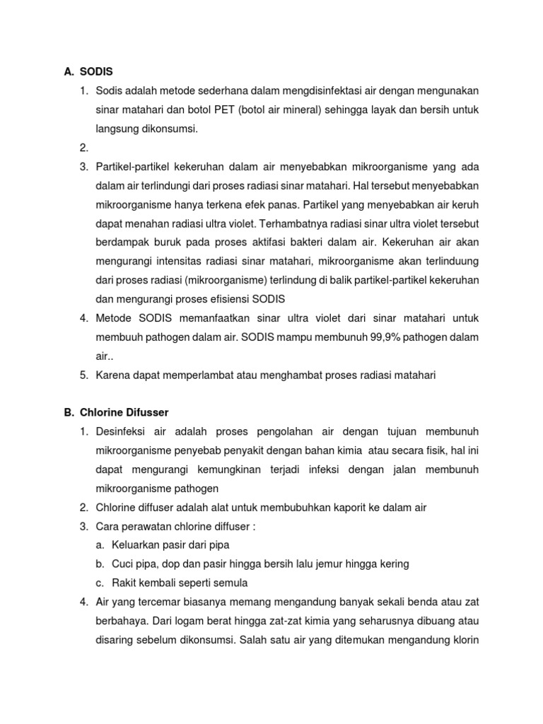 SODIS Dan Chlorine Diffuser | PDF