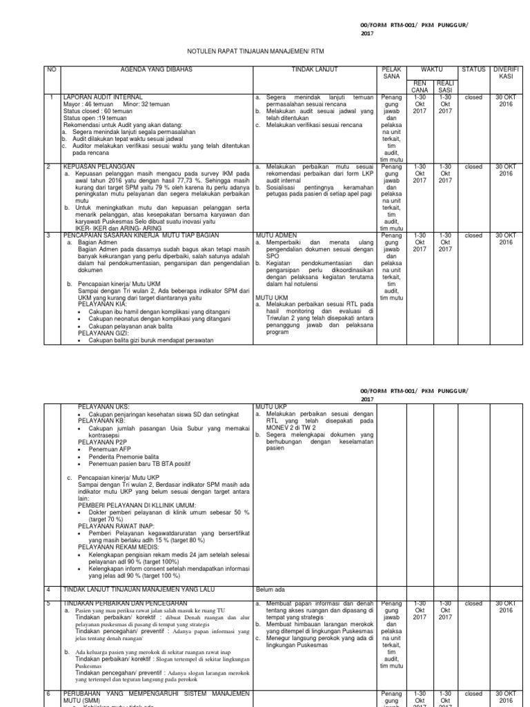 3'1'2 Ep 4 Notulen Dan Tindak Lanjut RTM | PDF
