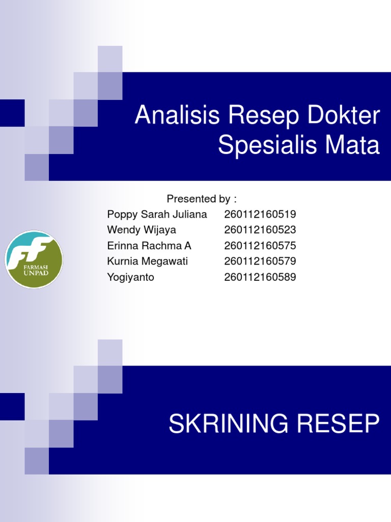 Screening Resep Spesialis Mata | PDF