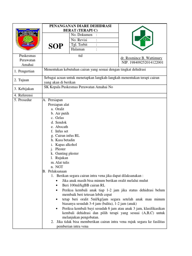 Penanganan Diare Dehidrasi Berat | PDF