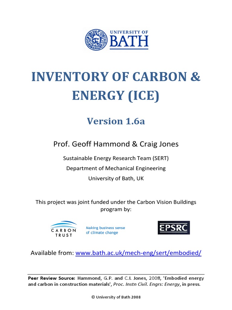 ICE Version 1.6a | PDF | Life Cycle Assessment | Concrete